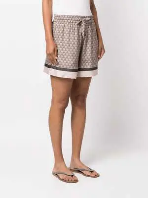 Brunello Cucinelli Graphic-print Silk Shorts
