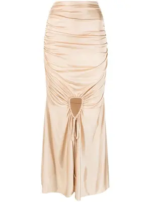 ANDREĀDAMO Gathered Asymmetric Skirt - Neutrals