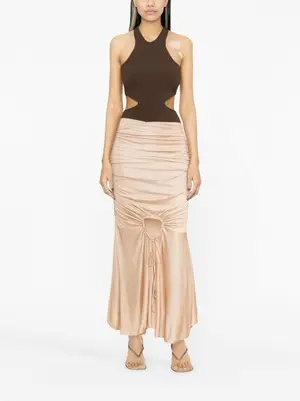 ANDREĀDAMO Gathered Asymmetric Skirt - Neutrals