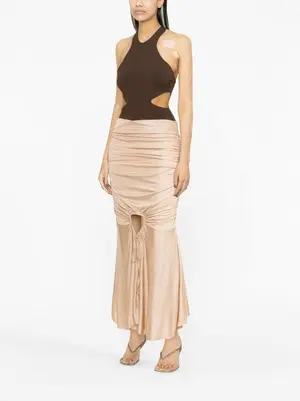 ANDREĀDAMO Gathered Asymmetric Skirt - Neutrals