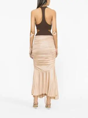 ANDREĀDAMO Gathered Asymmetric Skirt - Neutrals