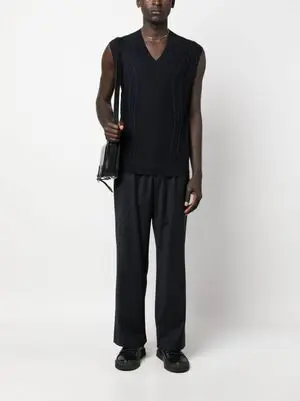 Viktor & Rolf V-neck Cable-knit Sleeveless Sweater