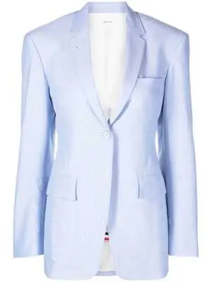 Thom Browne Single-breasted Cotton Blazer - Blue