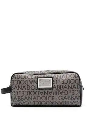 Dolce & Gabbana Logo-print Wash Bag - Brown