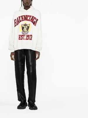 Balenciaga Logo Print Cotton Hoodie
