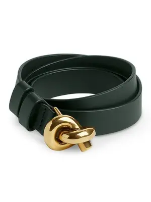 Bottega Veneta Knot Leather Belt Inkwell