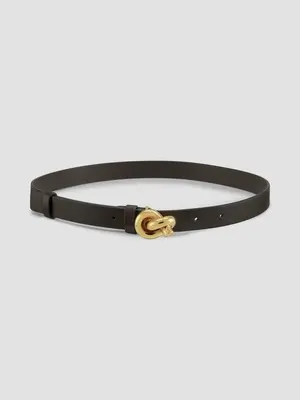 Bottega Veneta Knot Leather Belt - Khaki