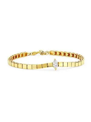 Saks Fifth Avenue Collection 14k & 0.328 Tcw Diamond Tile Bracelet