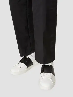 Valentino Garavani Calfskin Open Sneakers - White Black