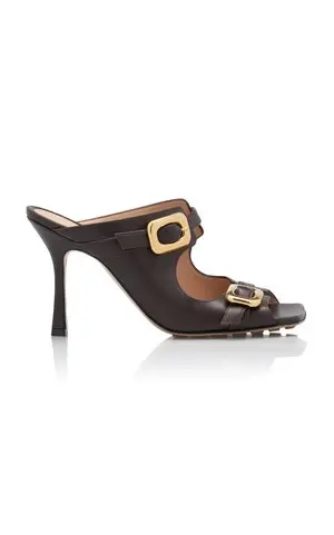 Bottega Veneta Stretch Buckled Leather Sandals - Brown
