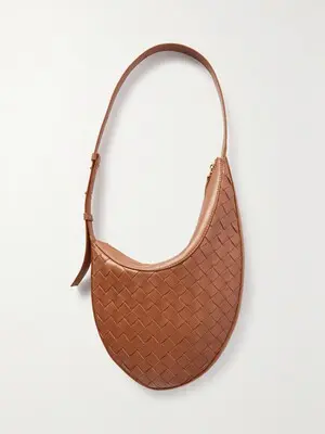Bottega Veneta Small Drop Intrecciato Leather Shoulder Bag - Brown