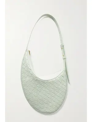 Bottega Veneta Small Drop Intrecciato Leather Shoulder Bag - White