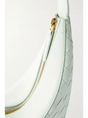 Bottega Veneta Small Drop Intrecciato Leather Shoulder Bag - White