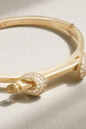 ANANYA Chakra Icon 18-karat Diamond, And Quartz Bangle - Gold