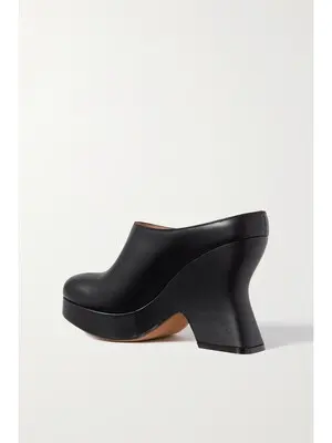 Loewe Terra Leather Platform Mules
