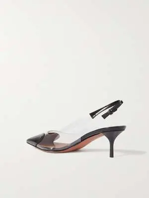 Alaïa Le Caur 55 Pu And Patent-leather Slingback Pumps - Black