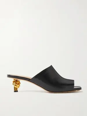 Bottega Veneta Knot Leather Mules - Black