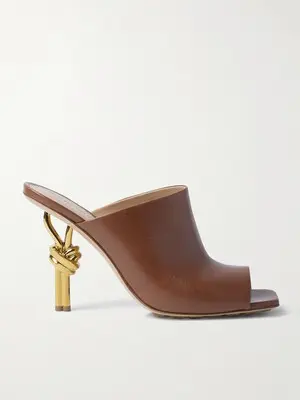 Bottega Veneta Knot Leather Mules - Brown