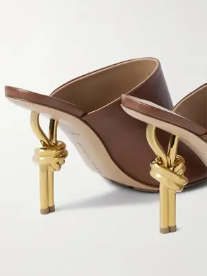 Bottega Veneta Knot Leather Mules - Brown