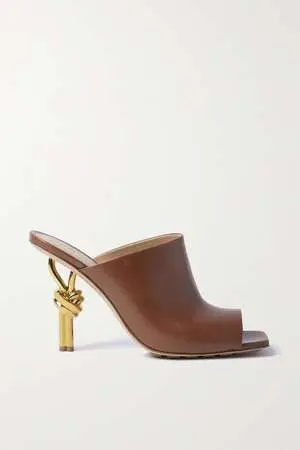 Bottega Veneta Knot Leather Mules - Brown