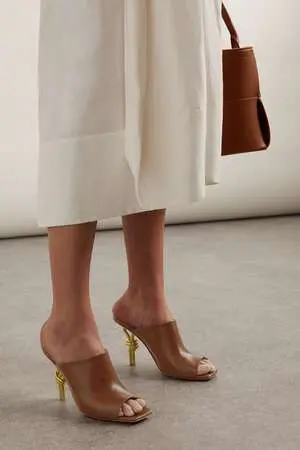 Bottega Veneta Knot Leather Mules - Brown