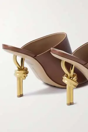 Bottega Veneta Knot Leather Mules - Brown