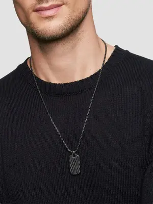 David Yurman The Streamline Collection Titanium Tag Enhancer Pendant - Black Diamond