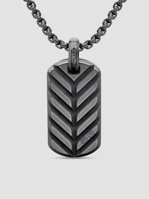 David Yurman The Streamline Collection Titanium Tag Enhancer Pendant - Black Diamond