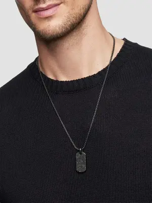 David Yurman The Streamline Collection Titanium Tag Enhancer Pendant - Black Diamond