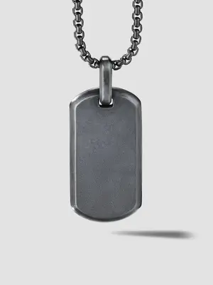 David Yurman The Streamline Collection Black Titanium Tag Enhancer Pendant Black