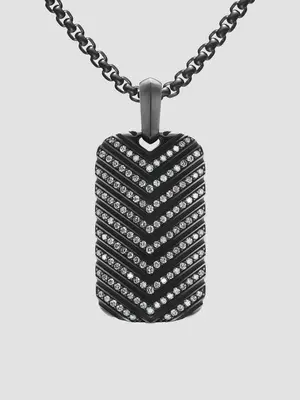 David Yurman The Streamline Collection Titanium Tag Enhancer Pendant - Diamond Black