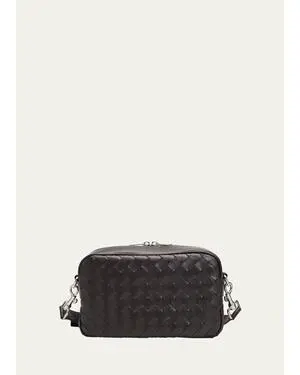 Bottega Veneta Intrecciato Crossbody Bag - Black/silver