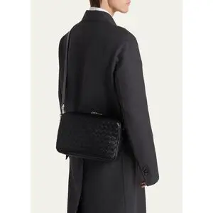 Bottega Veneta Intrecciato Crossbody Bag - Black/silver