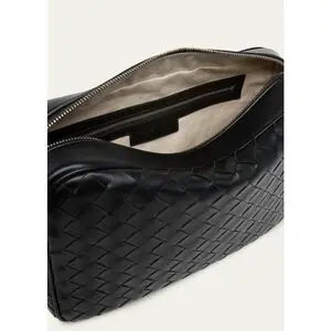 Bottega Veneta Intrecciato Crossbody Bag - Black/silver