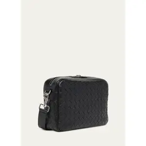 Bottega Veneta Intrecciato Crossbody Bag - Black/silver