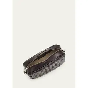 Bottega Veneta Intrecciato Crossbody Bag - Black/silver