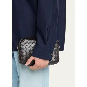Bottega Veneta Intrecciato Crossbody Bag - Black/silver