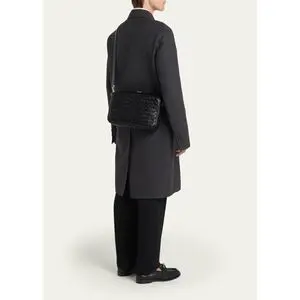 Bottega Veneta Intrecciato Crossbody Bag - Black/silver