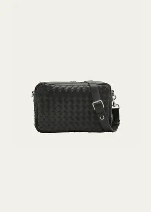 Bottega Veneta Intrecciato Medium Crossbody Bag Dark Green-silver
