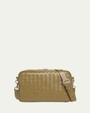 Bottega Veneta Intrecciato Medium Crossbody Bag Pea Green