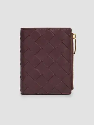 Bottega Veneta Intrecciato Leather Bifold Wallet - Deep Mahogany