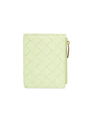 Bottega Veneta Intrecciato Leather Bifold Wallet Fennel