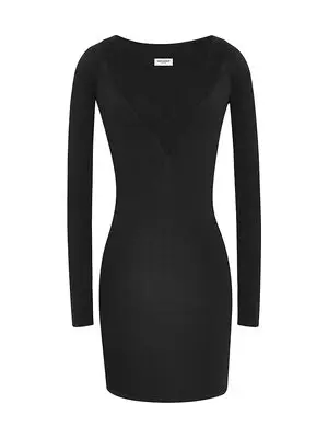 Saint Laurent Women's Dress In Viscose - Black  - Black