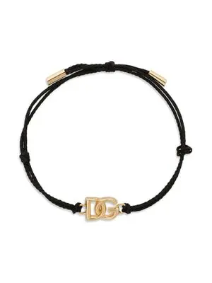 Dolce & Gabbana Logo Charm Cord Bracelet - Gold