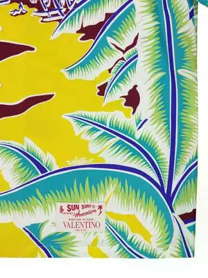 Valentino Garavani Surf Rider-print Cotton Bowling Shirt - Blue