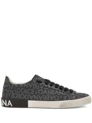 Dolce & Gabbana Portofino Logo-print Sneakers - Grey