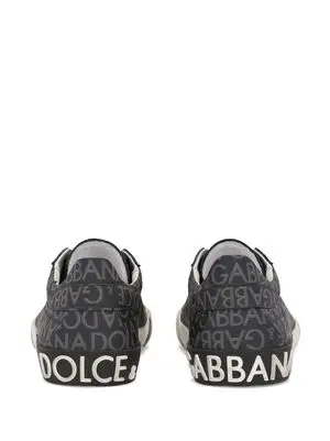Dolce & Gabbana Portofino Logo-print Sneakers - Grey