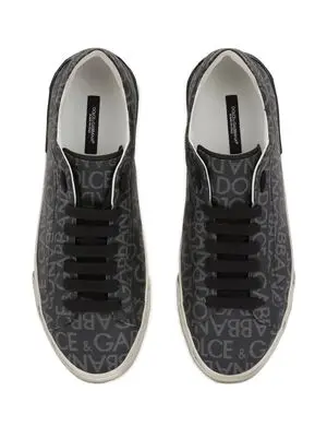 Dolce & Gabbana Portofino Logo-print Sneakers - Grey