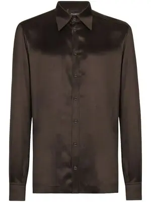 Dolce & Gabbana Point-collar Silk Shirt