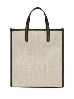 Dolce & Gabbana Small Canvas Shopping Tote Bag - Neutrals